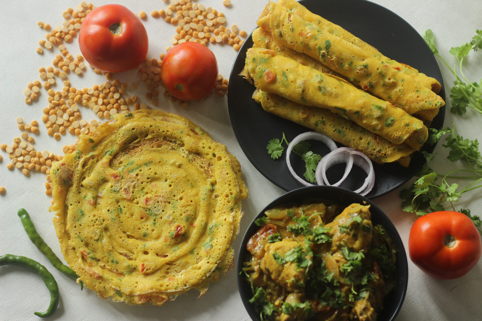 Besan Cheela with Pea Shoots - BriarPatch Food Co-op